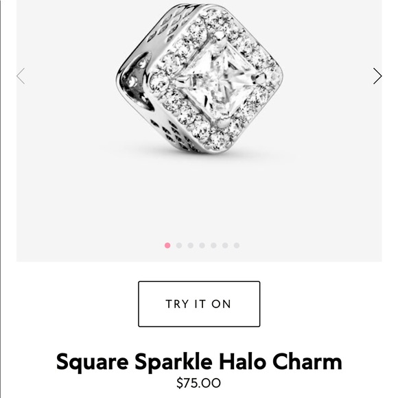 Pandora | Jewelry | Pandora Square Sparkle Halo Charms | Poshmark